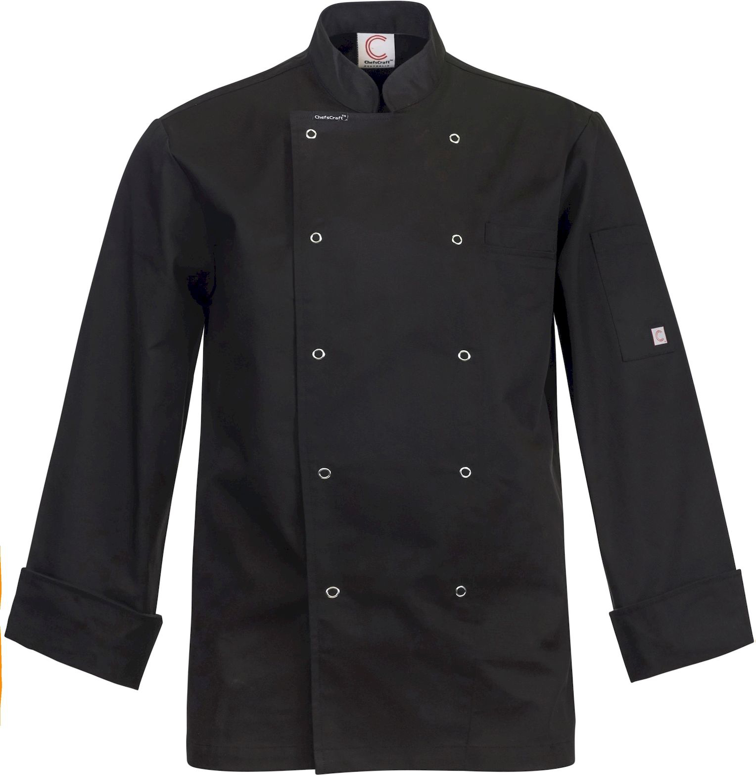 NCC Apparel Mens Executive Long Sleeve Chef Jacket With Press Studs ...